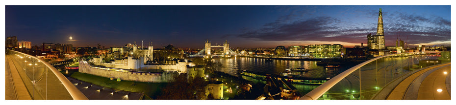 LDN-009 - Tower of London, Tower Bridge and the Shard Panoramic Postca ...